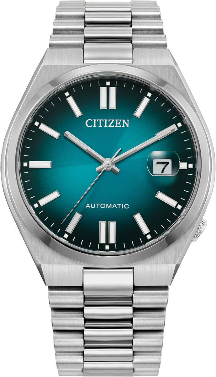 Citizen Tsuyosa Automatic Teal Fade Dial Stainless Steel Mens Watch NJ ...