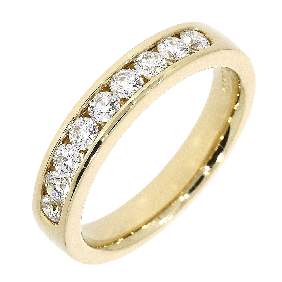 18ct Gold Nine Stone Diamond Channel Set 0.51ct Half Eternity Ring – TB ...